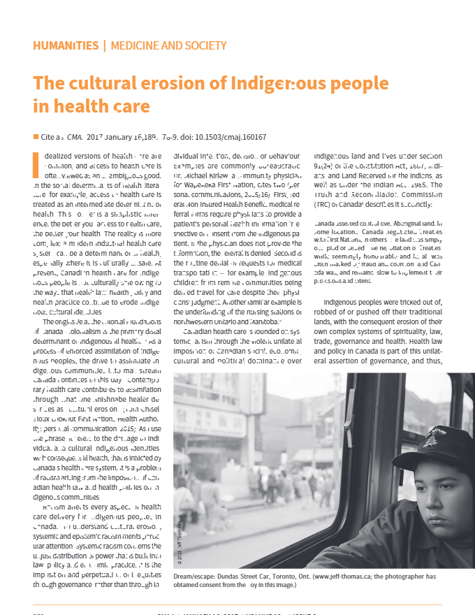 The cultural erosion of Indigenous people in health care